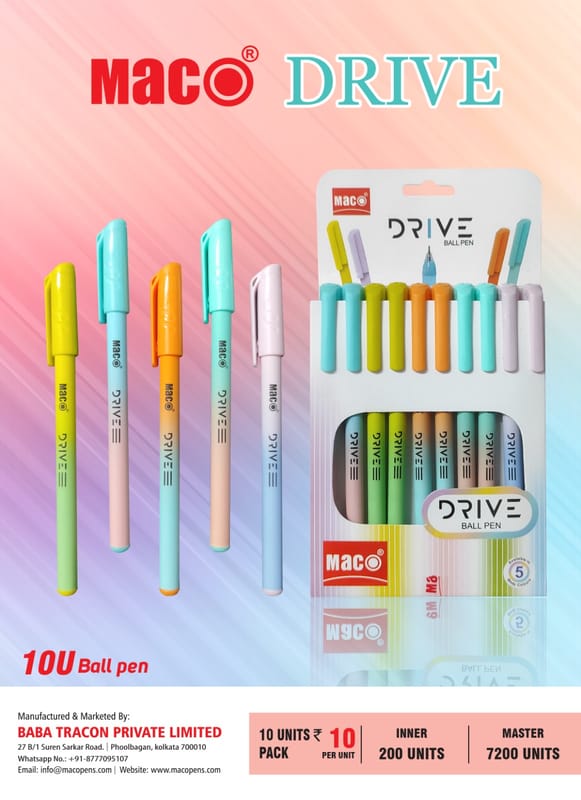 Maco Drive ball pen | Minimalistic & Aesthetic Matt Finish Pastel Body ...