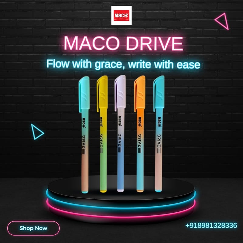 Maco Drive ball pen | Minimalistic & Aesthetic Matt Finish Pastel Body ...