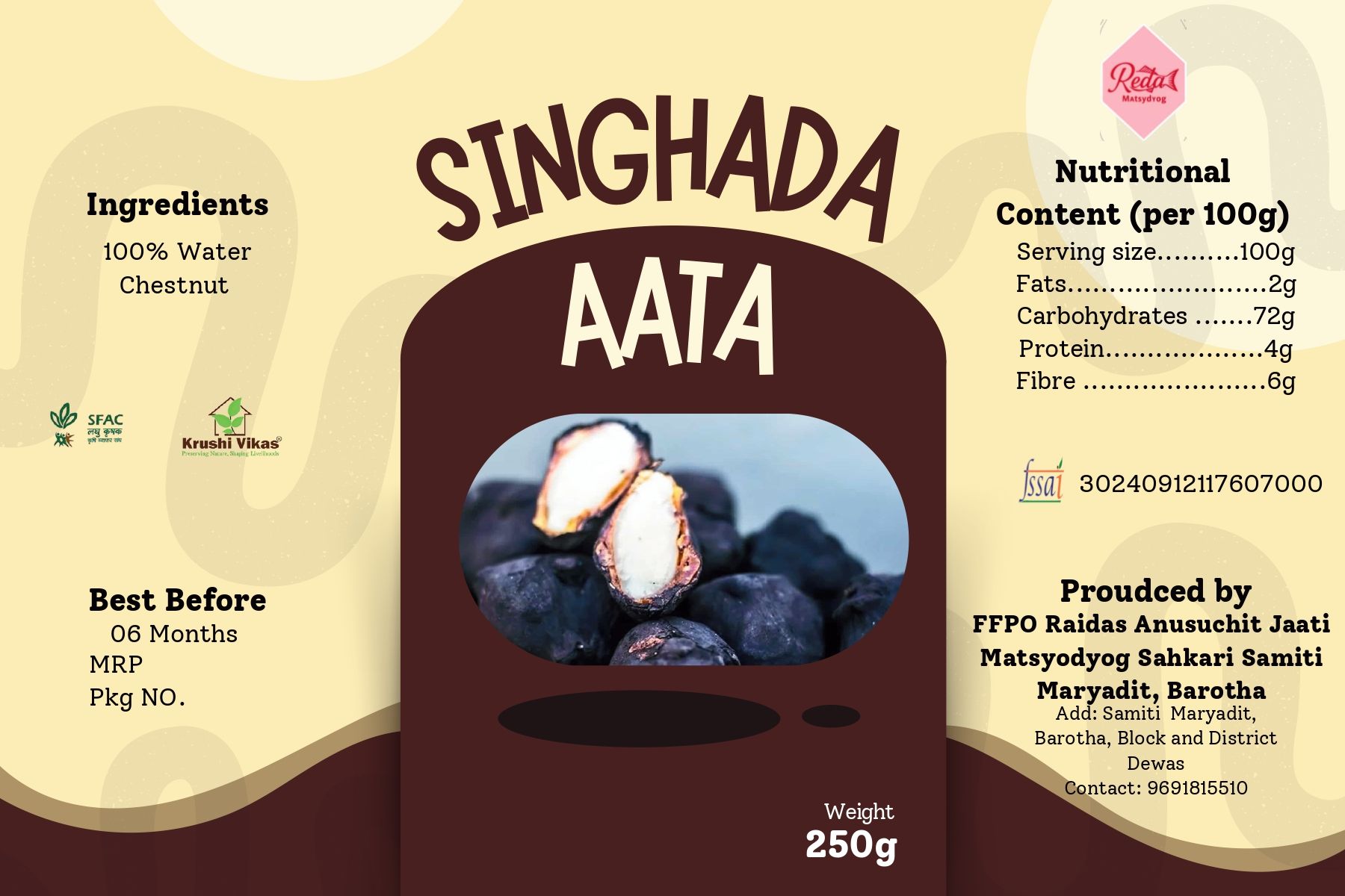 Singhada Atta - 250g | 100% Natural & Organic