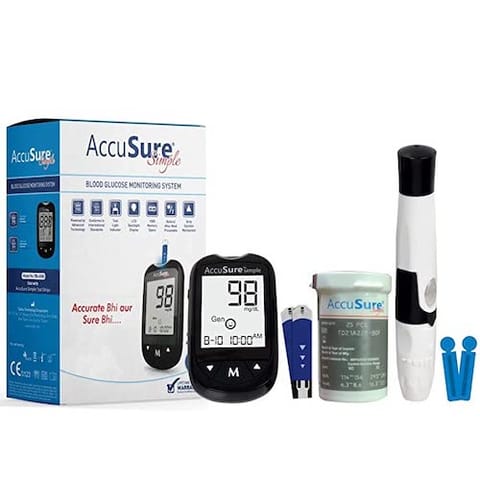 AccuSure Blood Glucose Monitoring System with 25 Strips Free