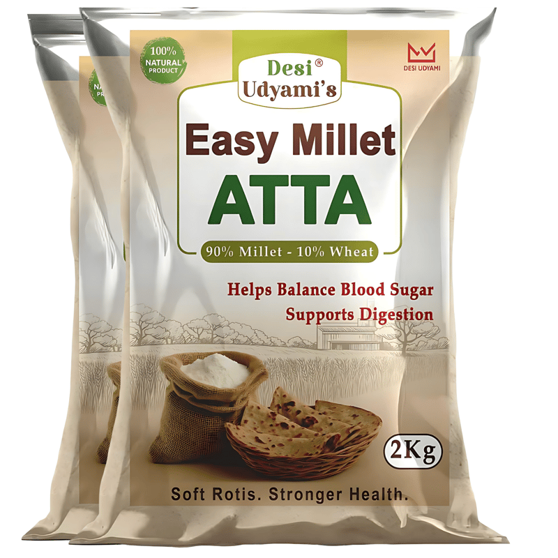 Desi Udyami EasyMillet Atta with 10% Wheat, Millet Atta for Diabetes ...