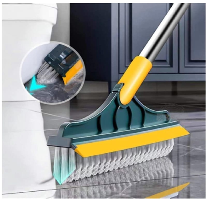 Multipurpose 2 in 1 Bathroom Cleaner Broom and Wiper Easy Floor, Wall ...