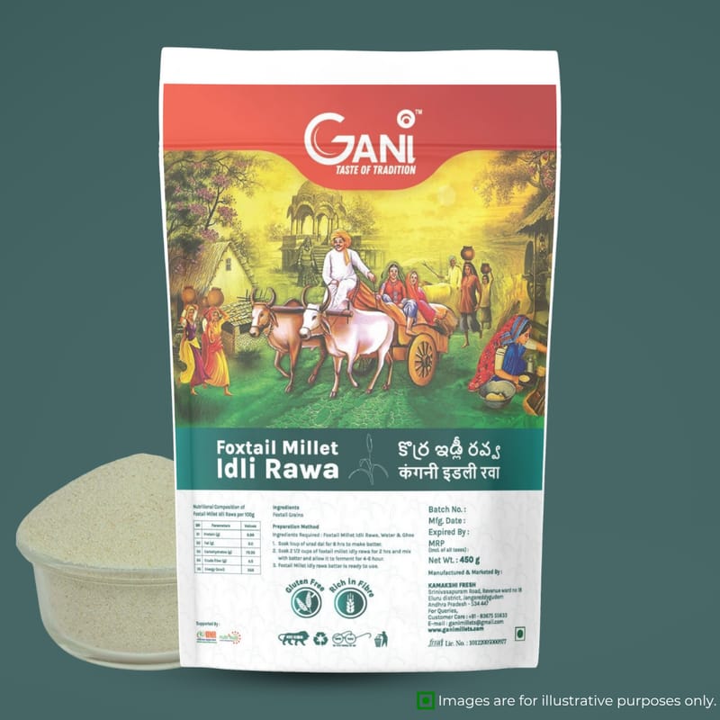Gani Foxtail Millet Idli Rawa - 450g I Gluten-Free & Fiber-Rich