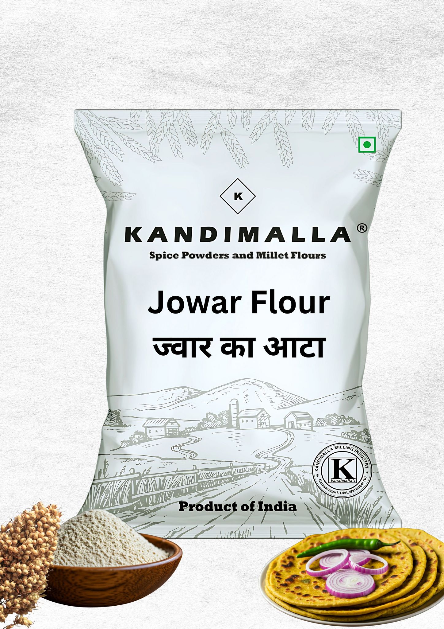 Kandimalla Jowar Flour 5 kg | Gluten-Free Sorghum Atta | High Protein ...