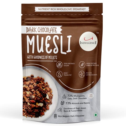 INDULGENCE Belgian Dark Chocolate Millet Muesli 350 gms - Wholesome ...