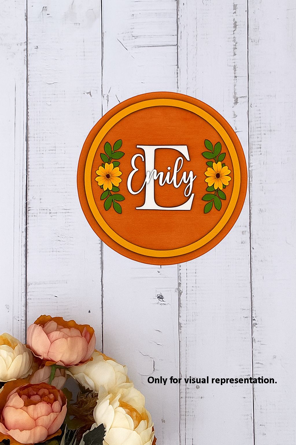 Dbeautify's DIY MDF Round Floral Name Plate