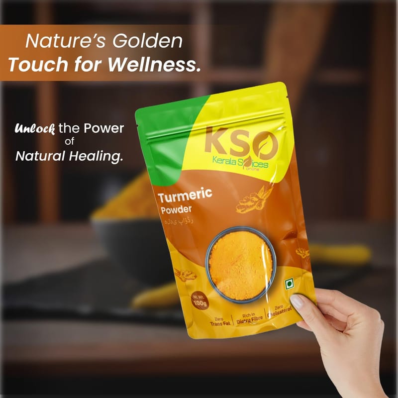 Kerala Spices 100% Pure and Natural Turmeric Powder 100 gm Vibrant ...