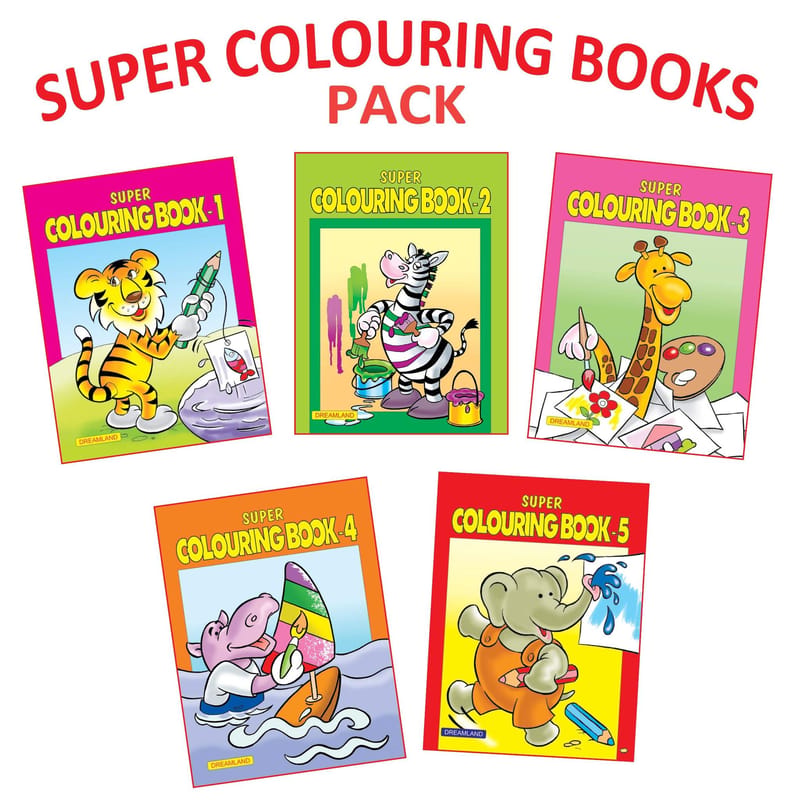 Super Colouring 5 Books Pack for Kids 2 -6 Years - Copy Colouring, Drawing and Painting Books ...