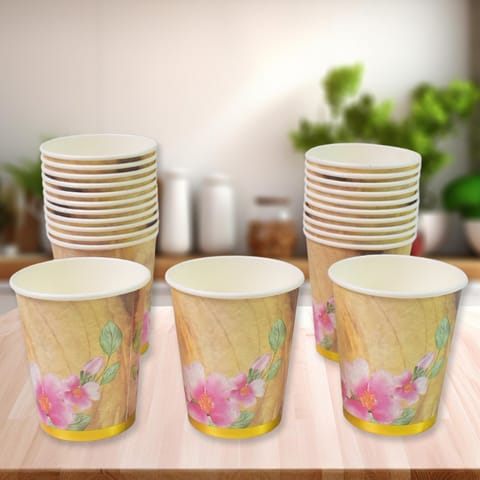 Disposable Paper Cups, Disposable Tea, Coffee Cups (24 Pcs Set / Mix ...