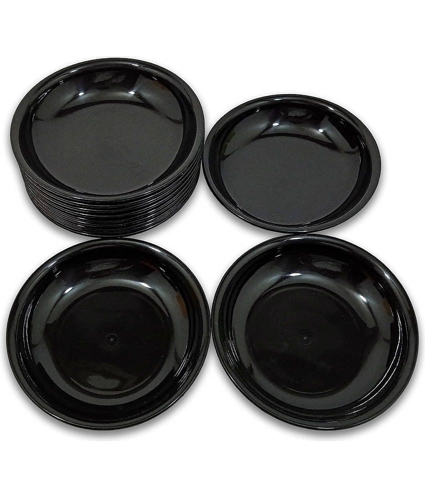 Inpro 12 Pcs Plastic Black Quarter Plate