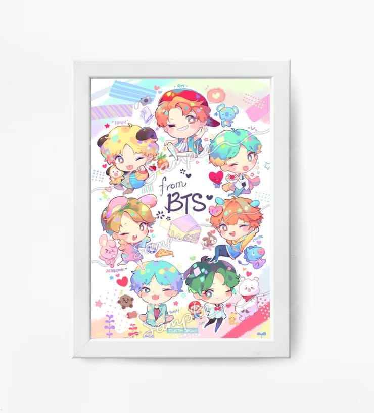 NOKKES Bts Army Bangtan Boy V suga J-Hope Jungkook Jin Jimin Rm 5X7 Inch Size Photo Frame Photo ...