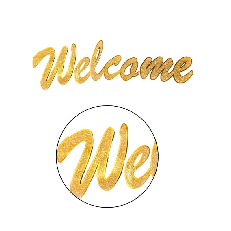 Wanna Party Cursive Welcome Banner Glitter Gold