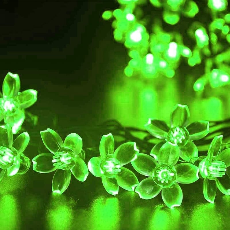 GLOWSERIE Glowing Green Floral LED Lights – Decorative String Lights ...