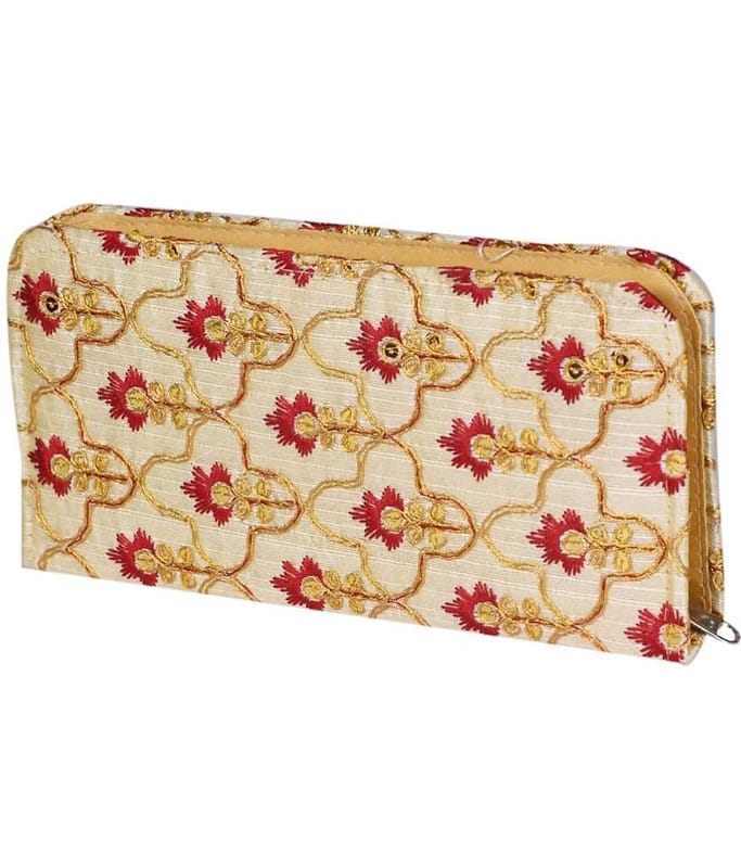 SUNESH CREATION Beige Fabric Handheld