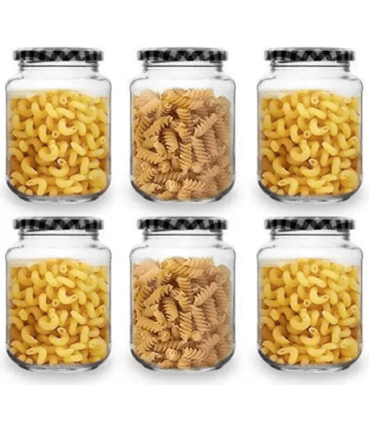 skwaion - Black Glass Dal Container ( Set of 6 ) - 500 ml