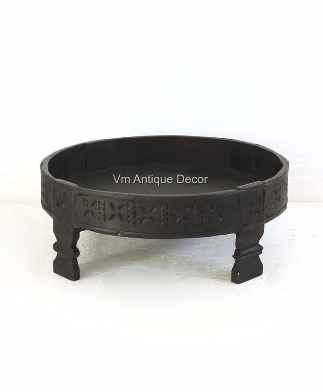 Handicraft Round Chakki Table, Wooden Coffee Table/Cake Cutting Table ...