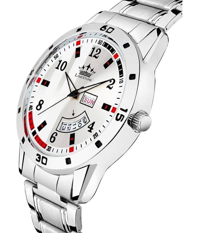 LimeStone Silver Metal Analog Men's Watch