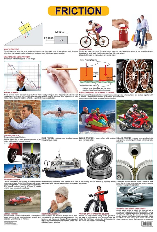 Friction Wall Chart (Science Chart) - Both Side Hard Laminated (Size 48 ...